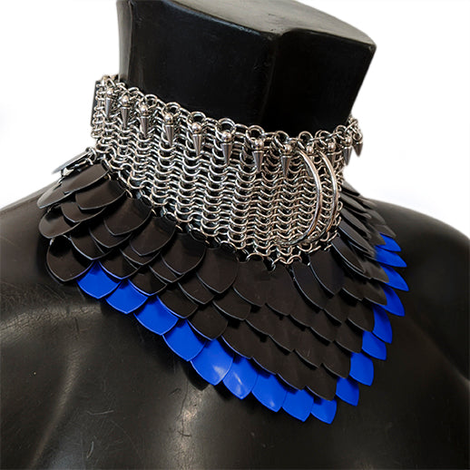 High Neck Chainmail Collar with Customisable Options – Chained & Stoned